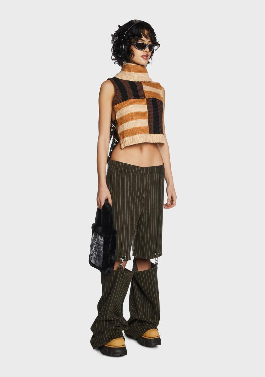 The Ragged Priest Patchwork Striped Knit Top - Multi – Dolls Kill