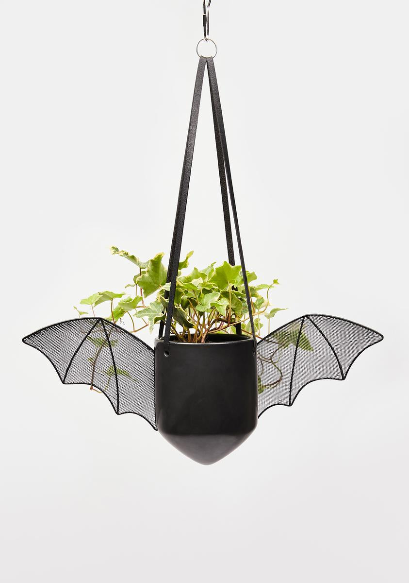 Dolls Home Ceramic Bat Wing Planter Pot - Black – Dolls Kill