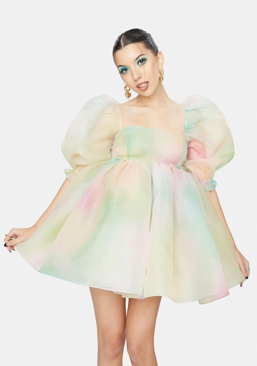 Selkie The Rainbow Puff Dress – Dolls Kill