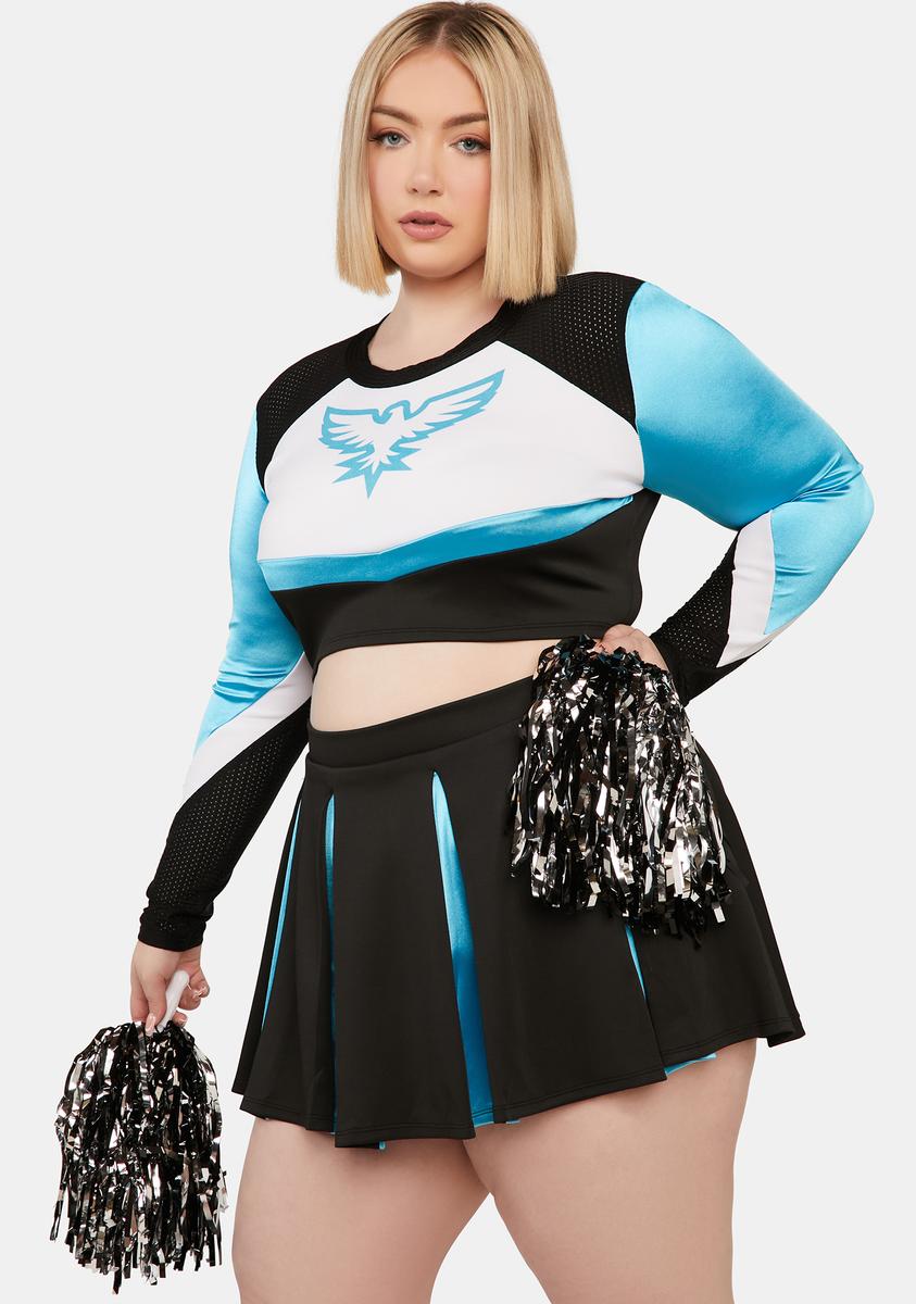 Blue African American Cheerleader Costume