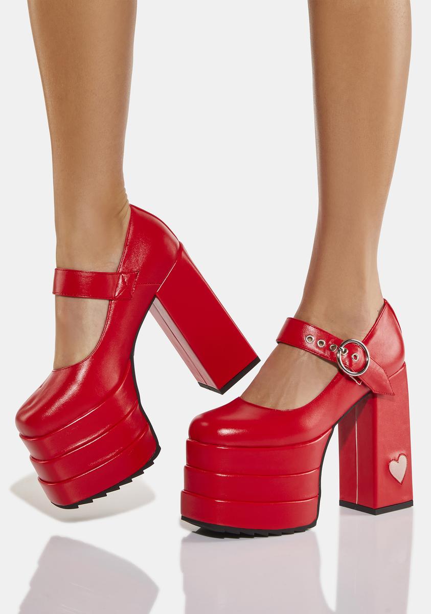 Lamoda Red Love Demon Platform Heels – Dolls Kill