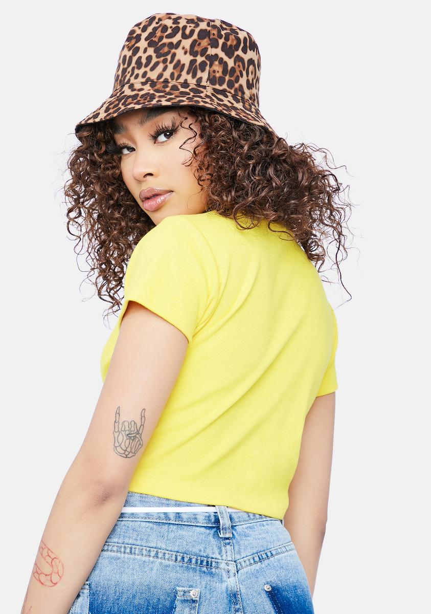 Smiley Face Cropped Tee Shirt - Yellow – Dolls Kill