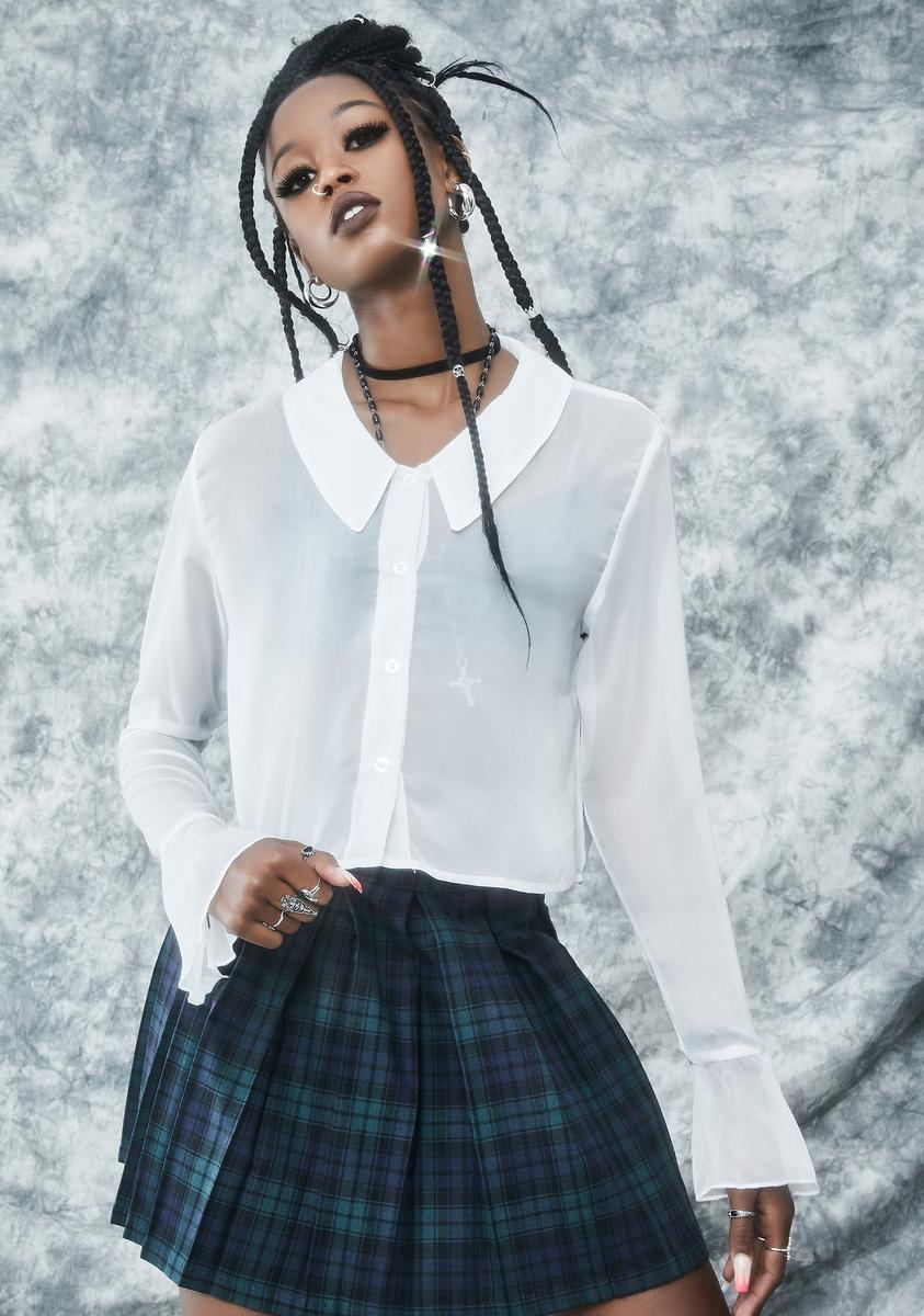 Delia’s By Dolls Kill Collar Sheer Blouse