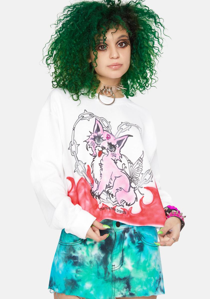 Marsanne Brands Kitty Power Cropped Crewneck – Dolls Kill