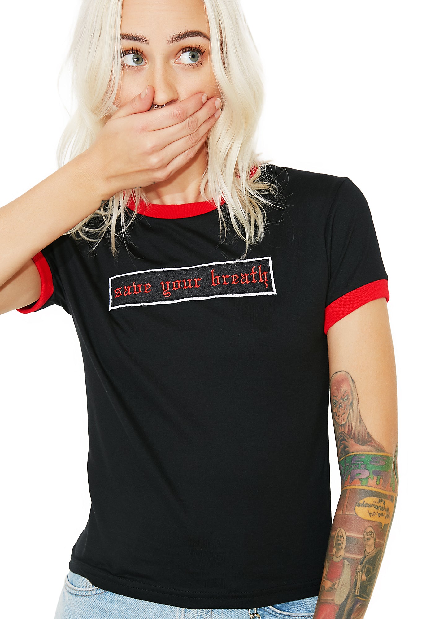 Speechless Ringer Tee – Dolls Kill
