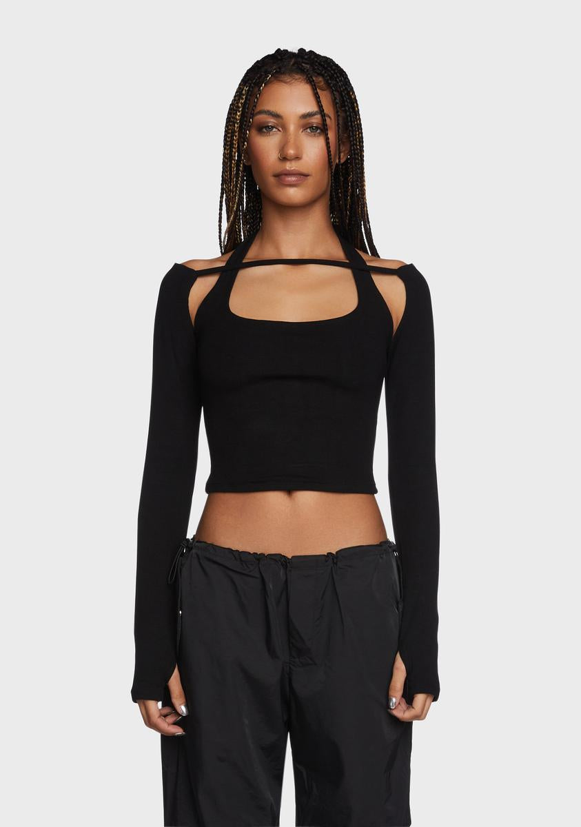 Ribbed Tank And Shrug Set - Black – Dolls Kill