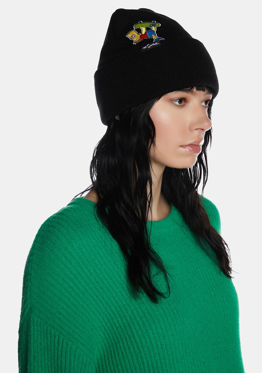 Herschel Bart Simpson Ribbed Beanie - Black – Dolls Kill