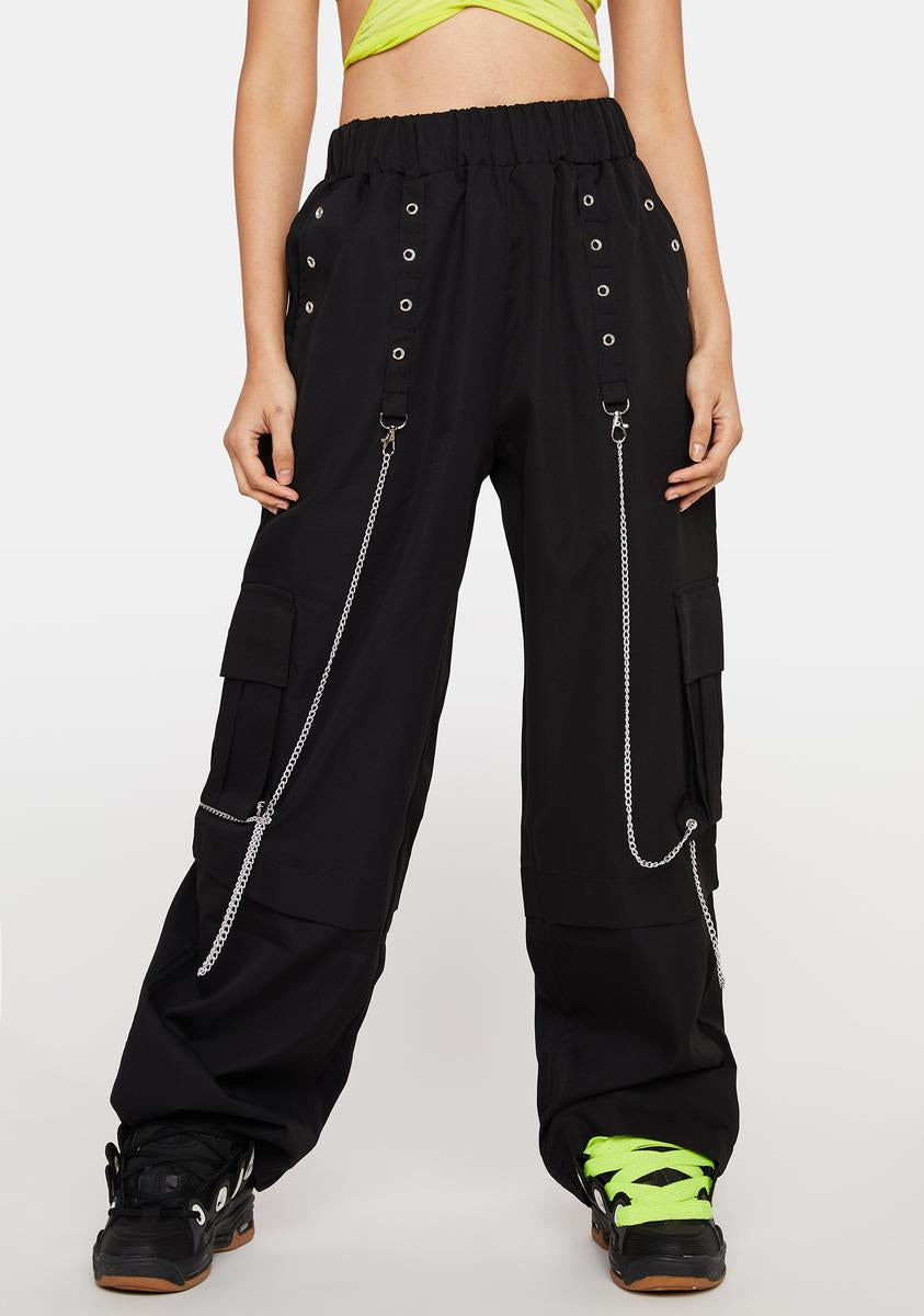 Stretch Chain Cargo Pants - Black – Dolls Kill