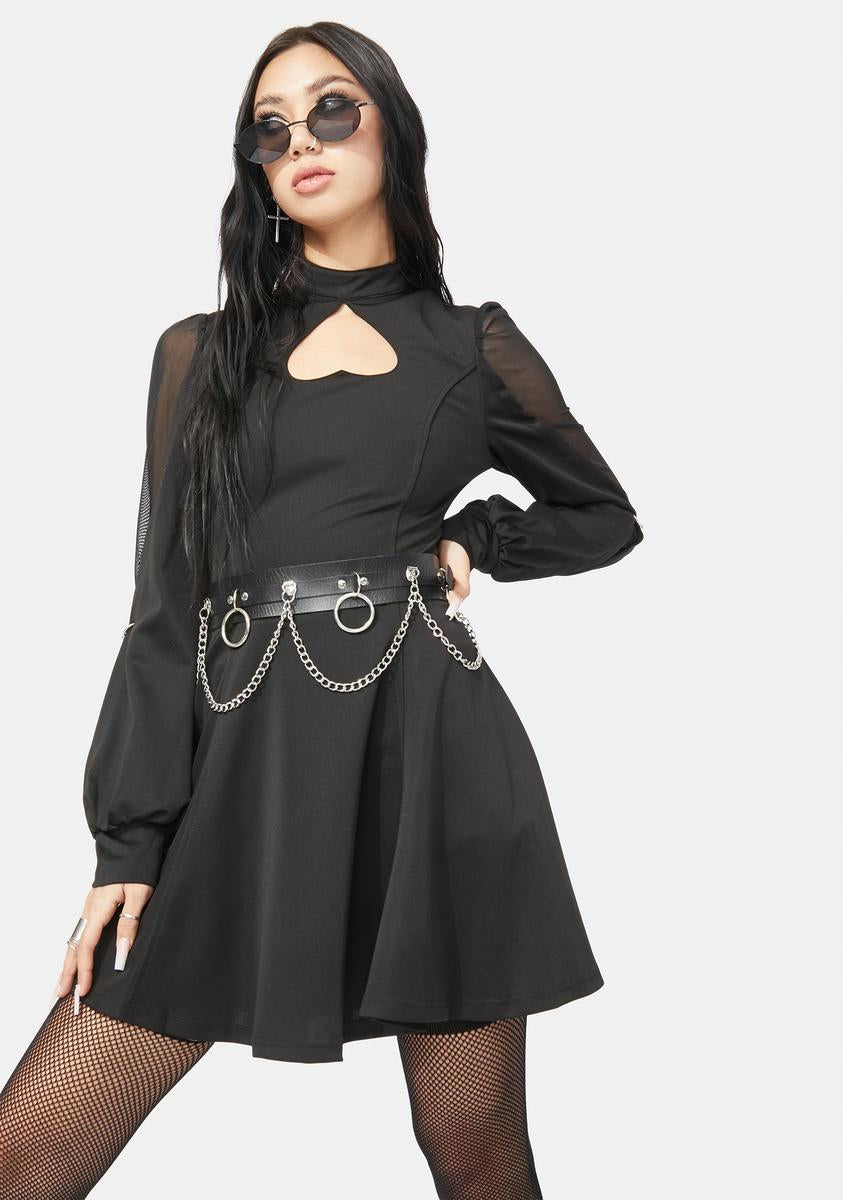 Punk Rave Transparent Sleeve Mini Dress – Dolls Kill