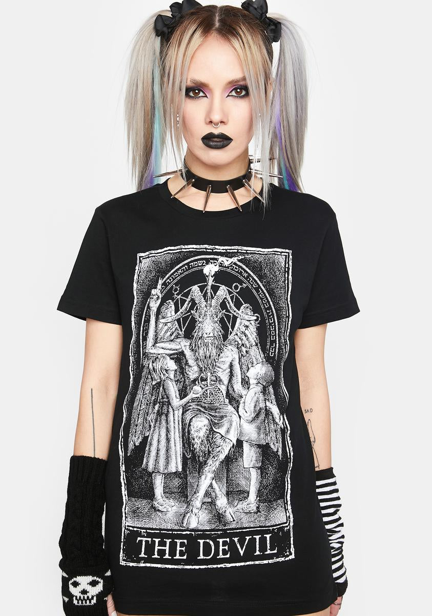 Mortus Viventi Tarot Devil Tee - Black – Dolls Kill