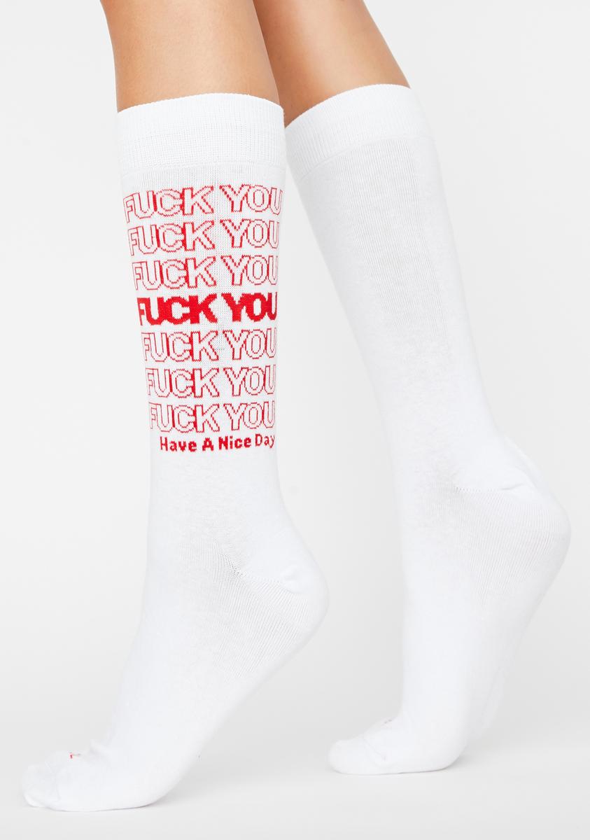 Cool Socks Fuck You Bag Crew Socks – Dolls Kill