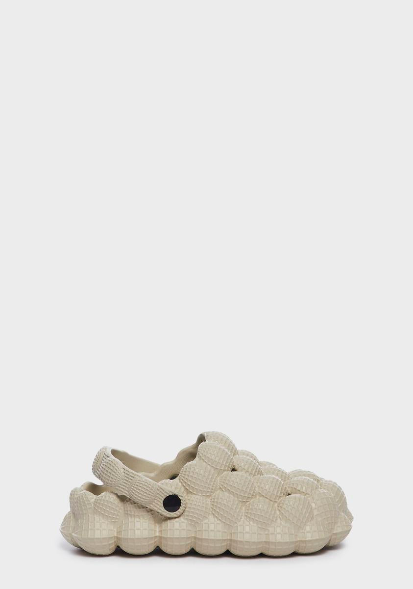 Molded Ball Back Strap Clogs - Cream – Dolls Kill