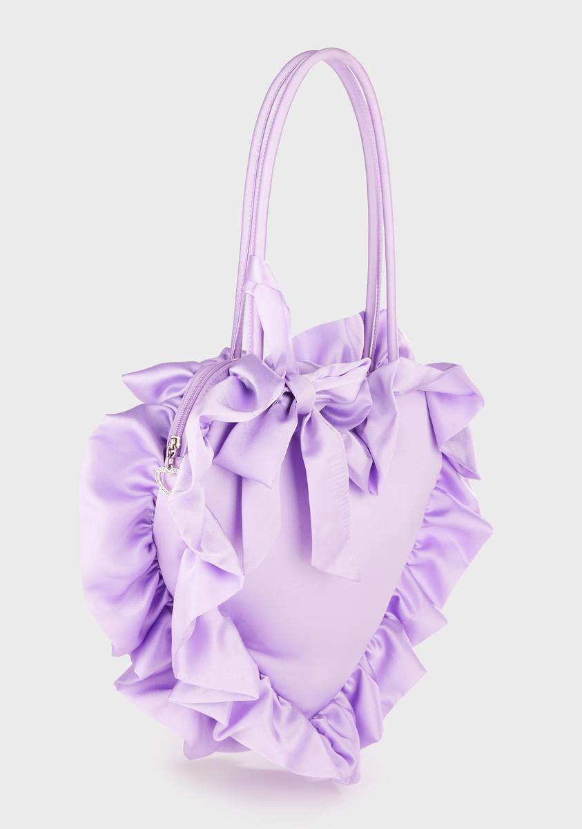 Sugar Thrillz Heart Ruffle Satin Bag - Light Purple – Dolls Kill