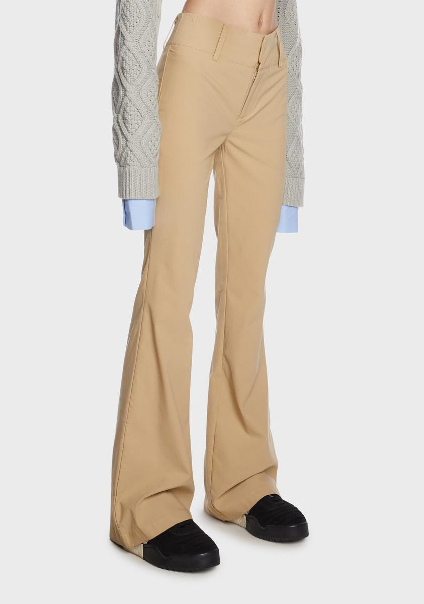 Daisy Street Low Rise Y2K Trousers - Brown – Dolls Kill
