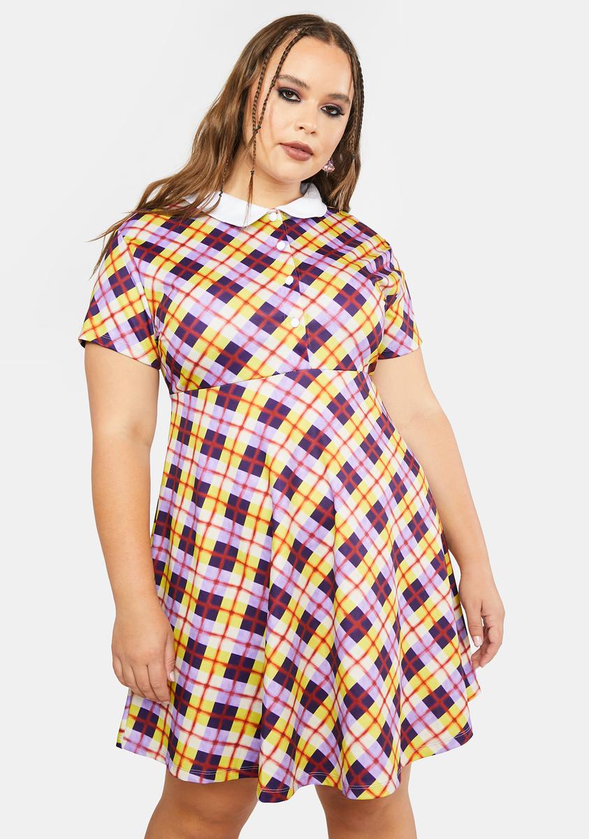 Plus Size Delias Plaid Babydoll Dress - Multi – Dolls Kill