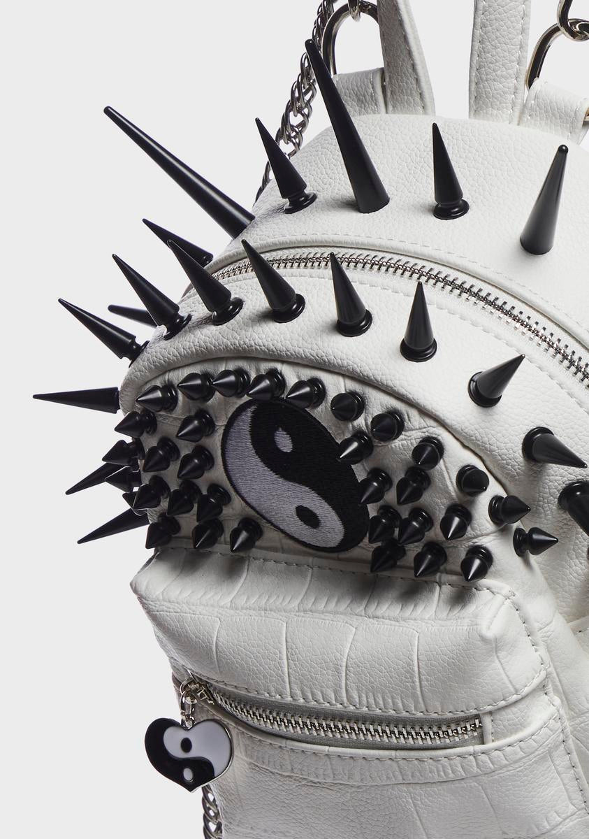 Silver Spiked Backpack