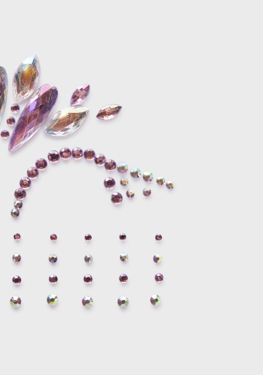 Iridescent Rhinestone Face And Body Gem Pack - Purple – Dolls Kill