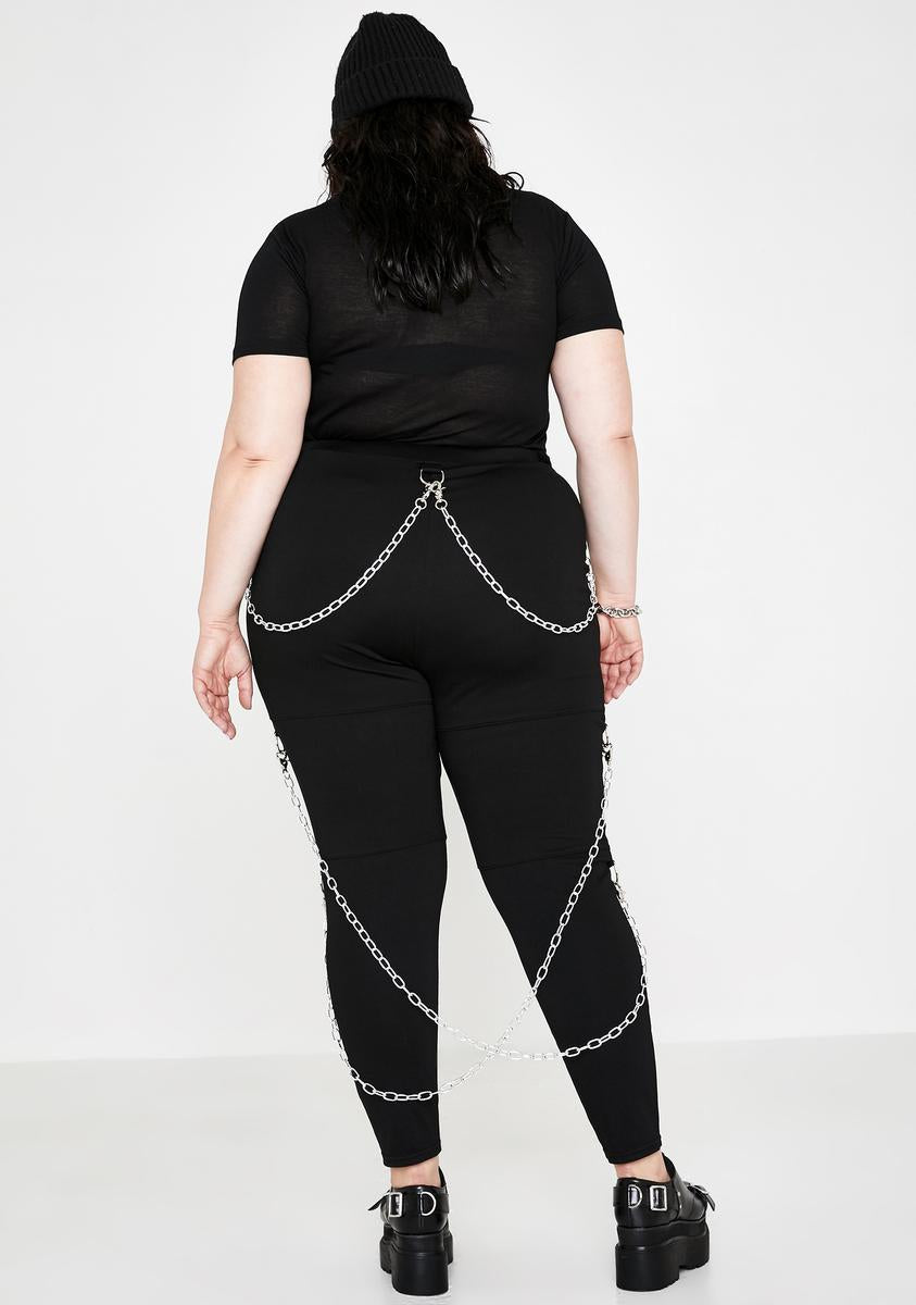 Current Mood Plus Size Chain Leggings Black – Dolls Kill