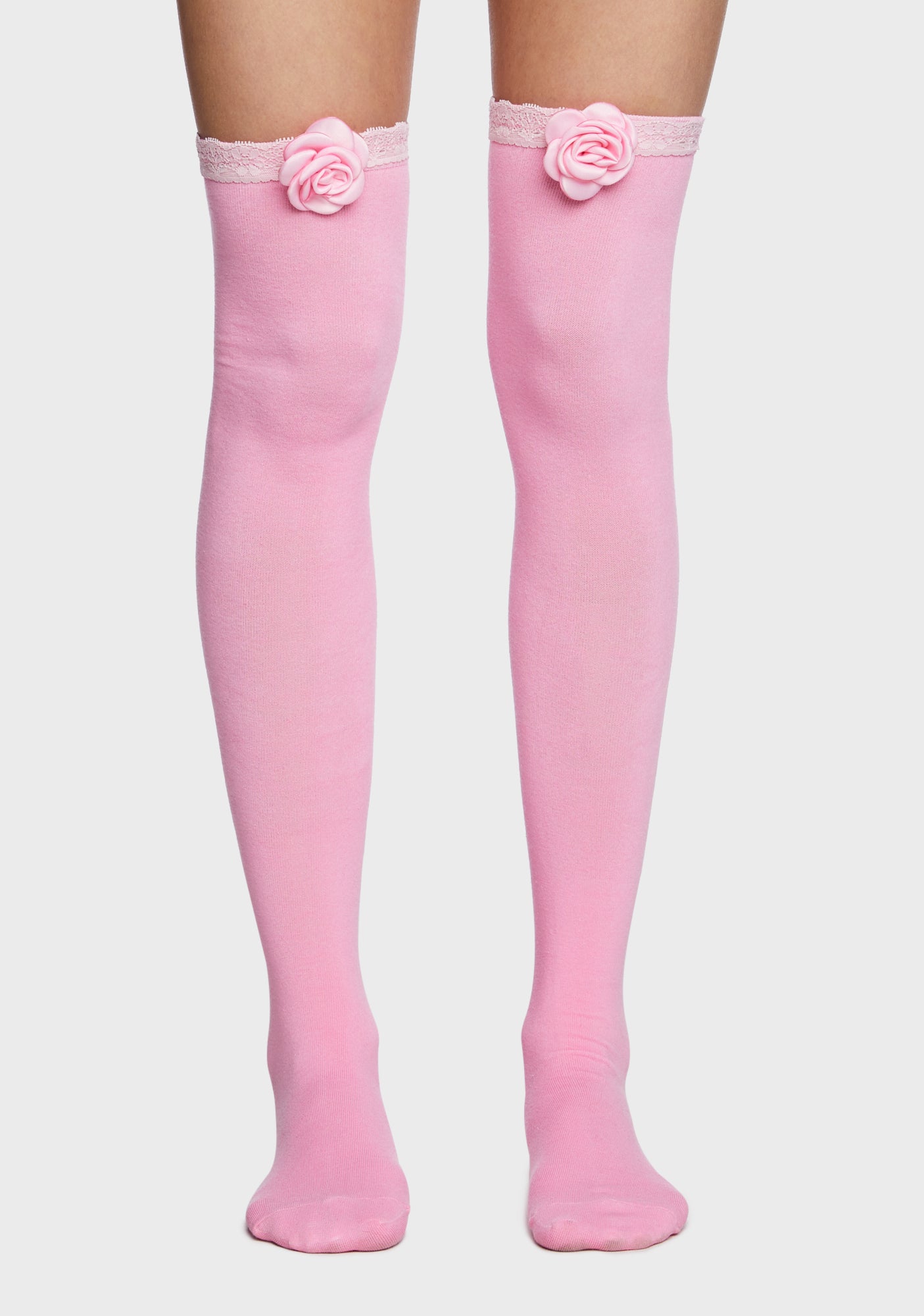 Rose Lace Thigh High Socks - Pink – Dolls Kill