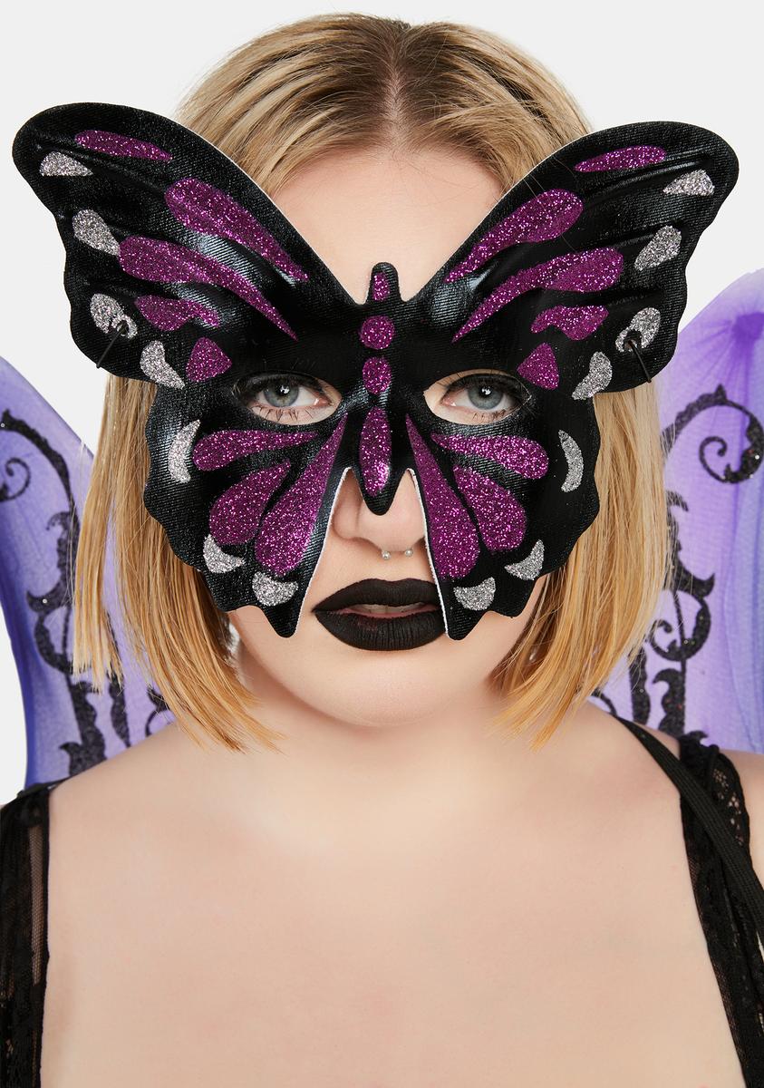Glitter Butterfly Mask - Black – Dolls Kill