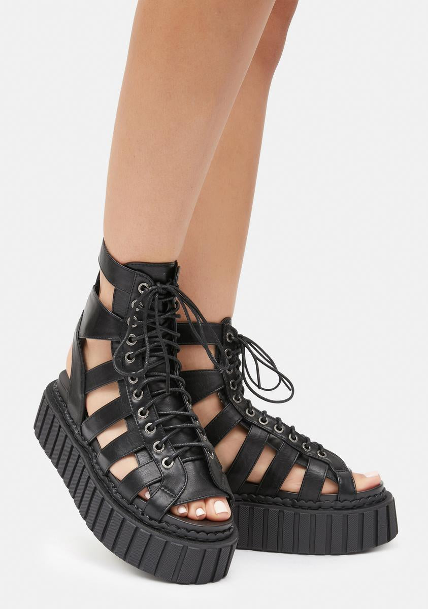 Lamoda Hold Up Chunky Creeper Boots – Dolls Kill