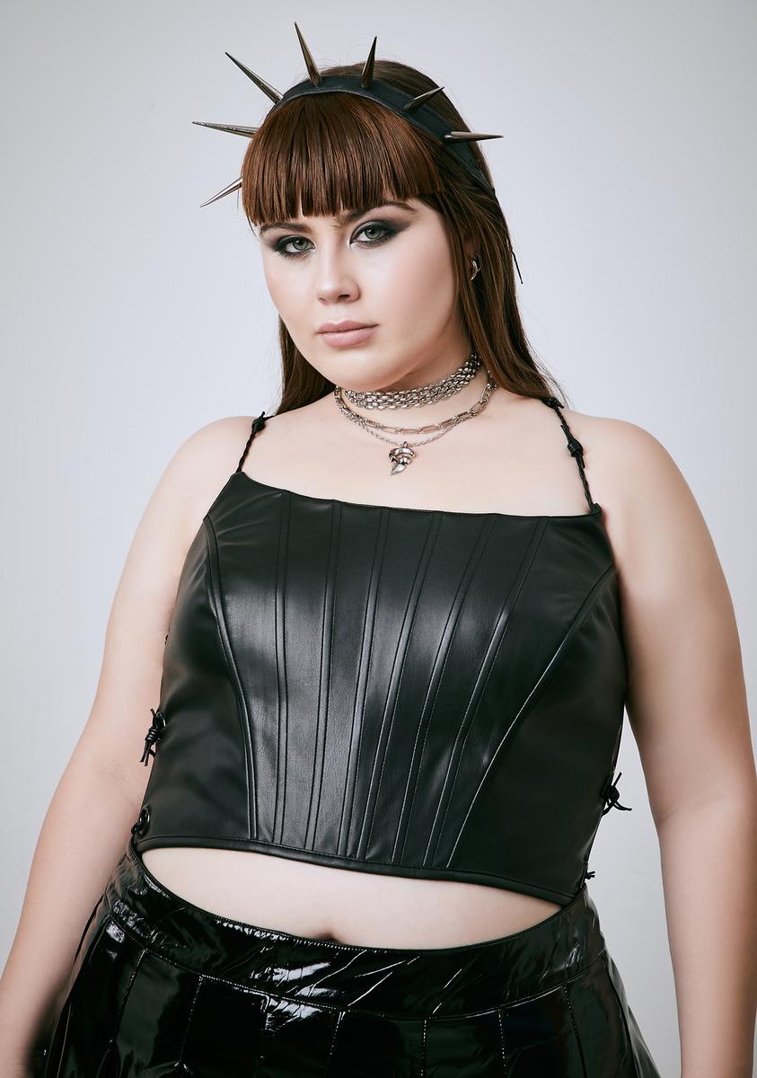 Plus Size Current Mood Barbed Wire Corset Top - Black – Dolls Kill