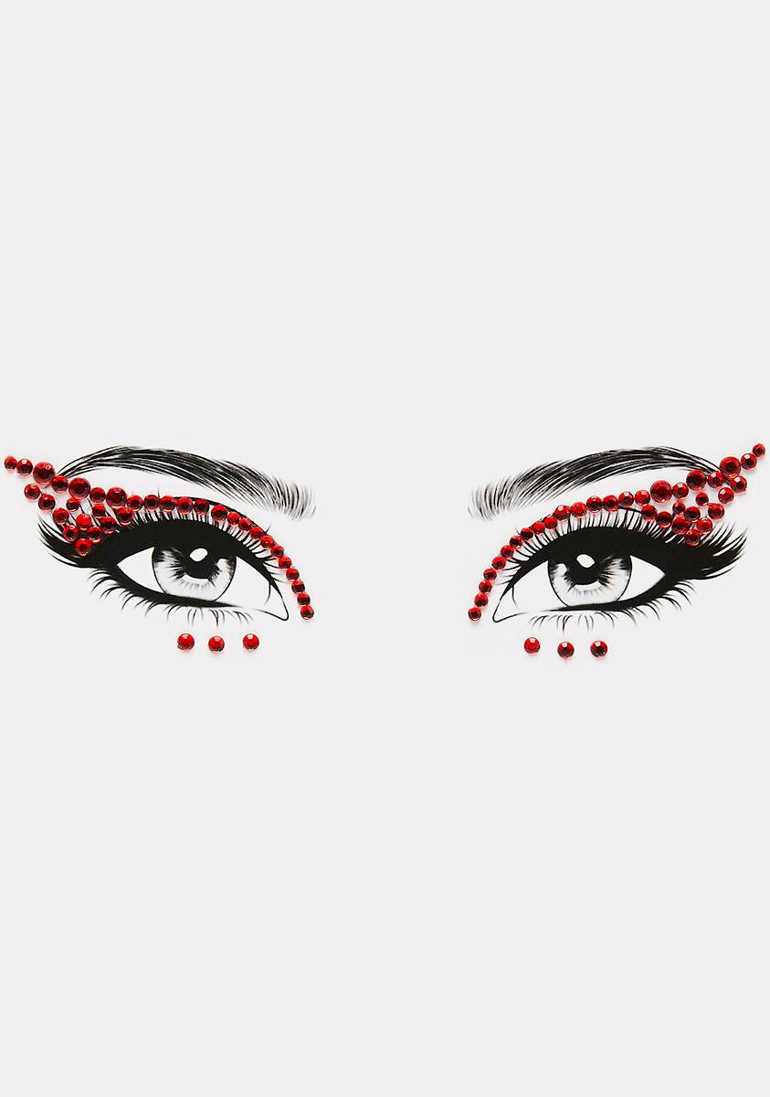 Red Winged Rhinestone Face Gems – Dolls Kill