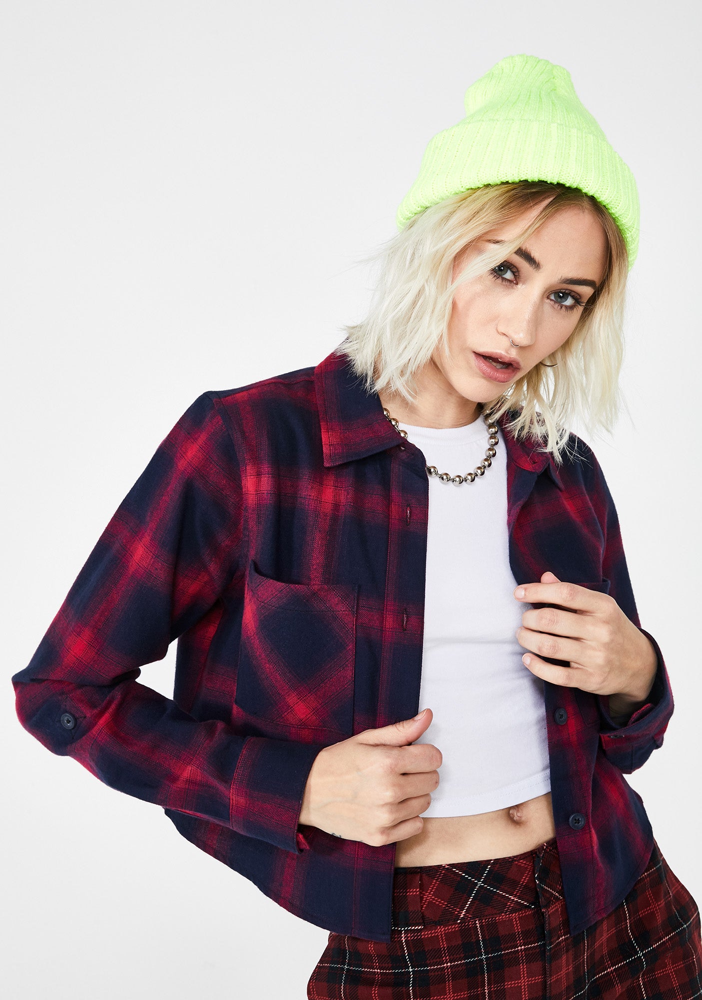 Hot Crop Flannel Shirt – Dolls Kill