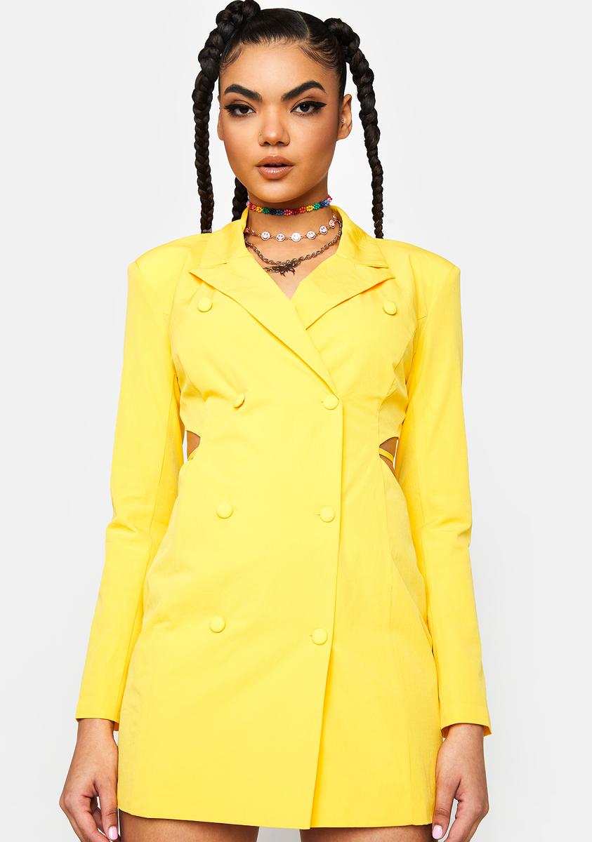 Cut Out Jacket - Yellow – Dolls Kill