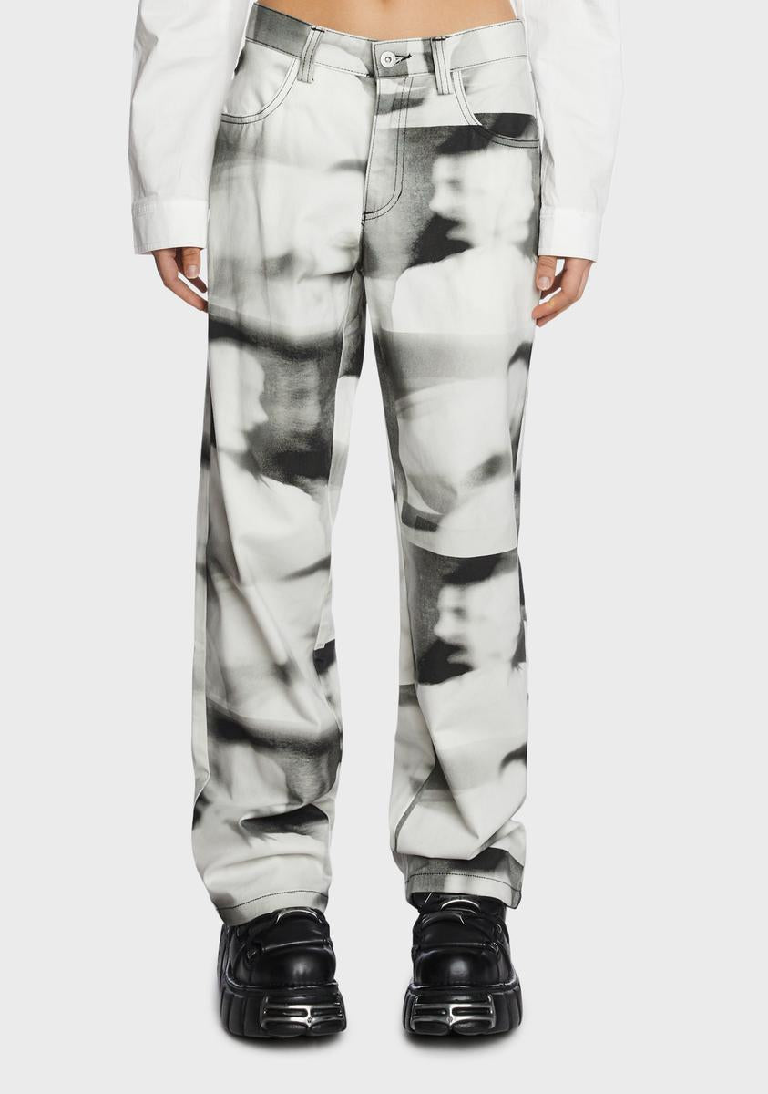 The Ragged Priest Mid Rise Photo Print Pants - Black/White – Dolls Kill