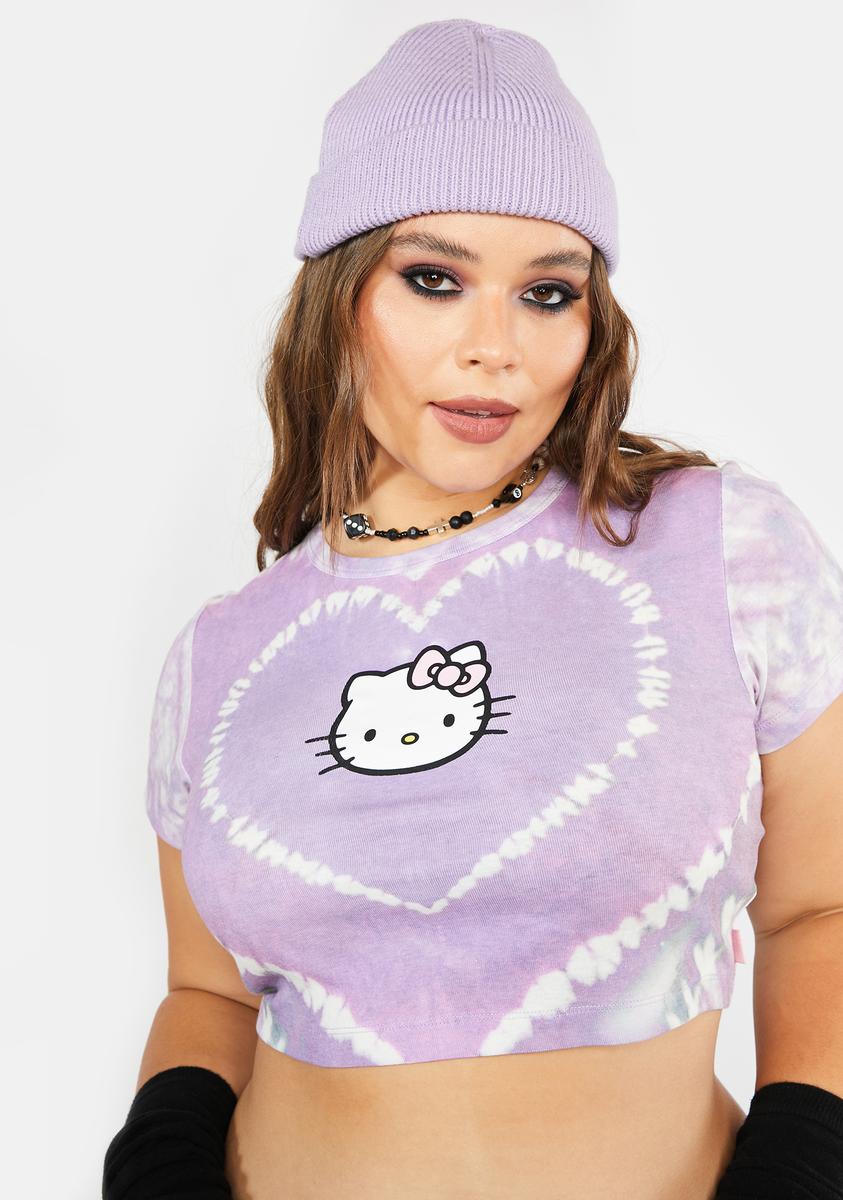 Plus Size NGOrder Hello Kitty Heart Tie Dye Tee - Lilac – Dolls Kill
