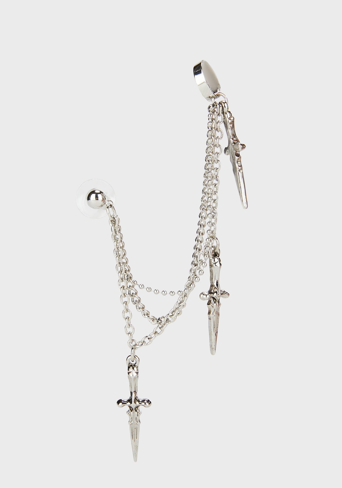 Sword Charm Ear Cuff - Silver – Dolls Kill
