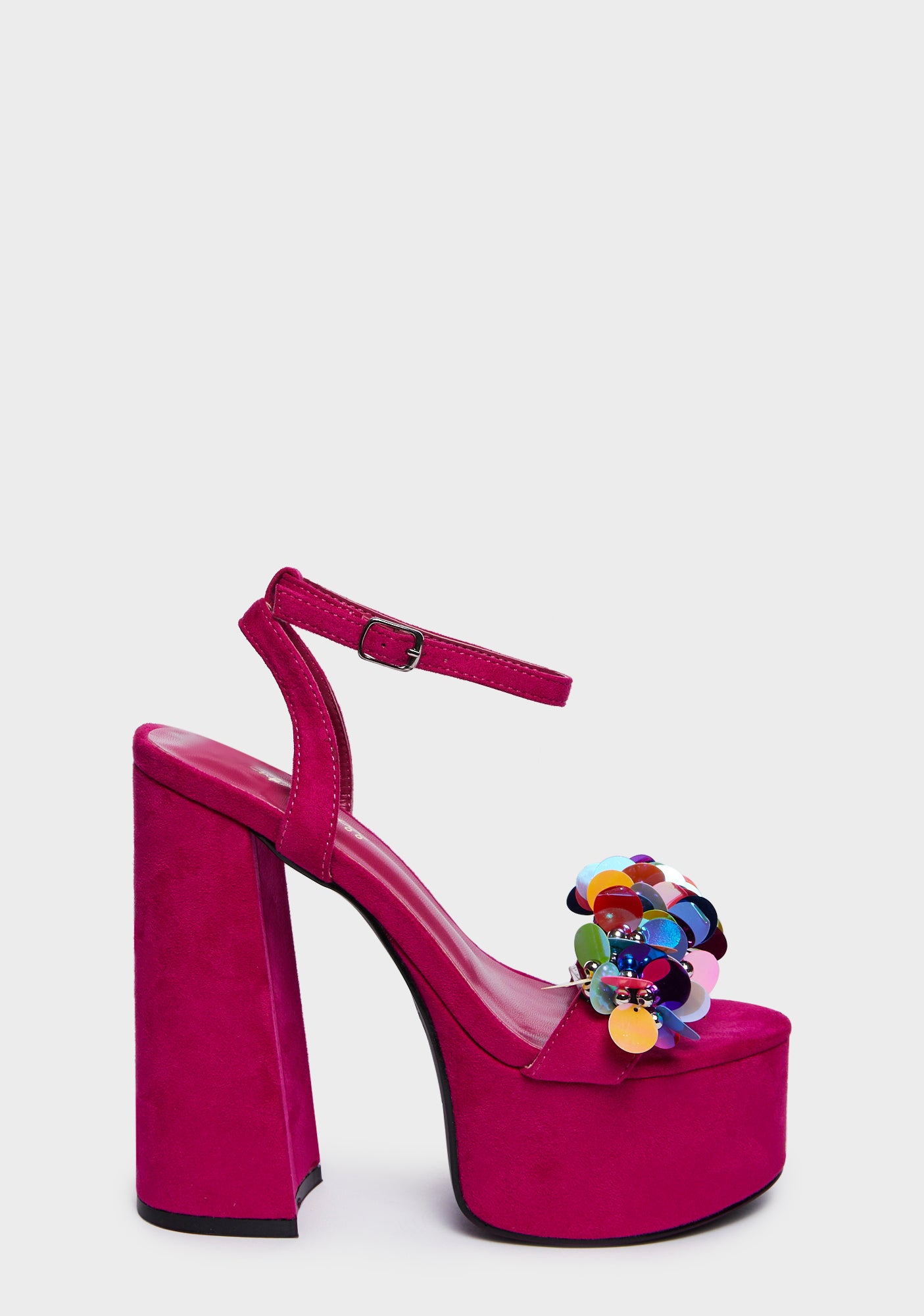 Color Disc Metal Ball Platform Heels - Pink – Dolls Kill