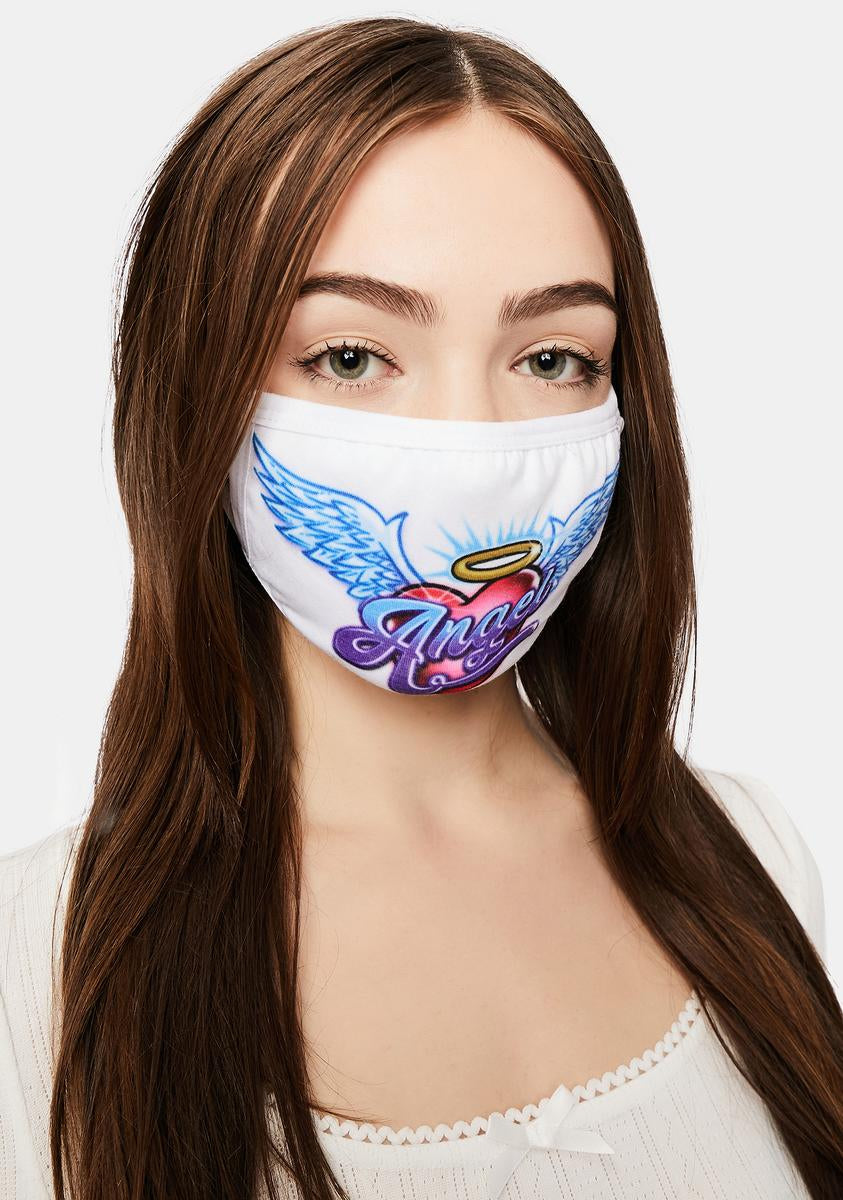 Delias Angel Winged Heart Face Mask – Dolls Kill