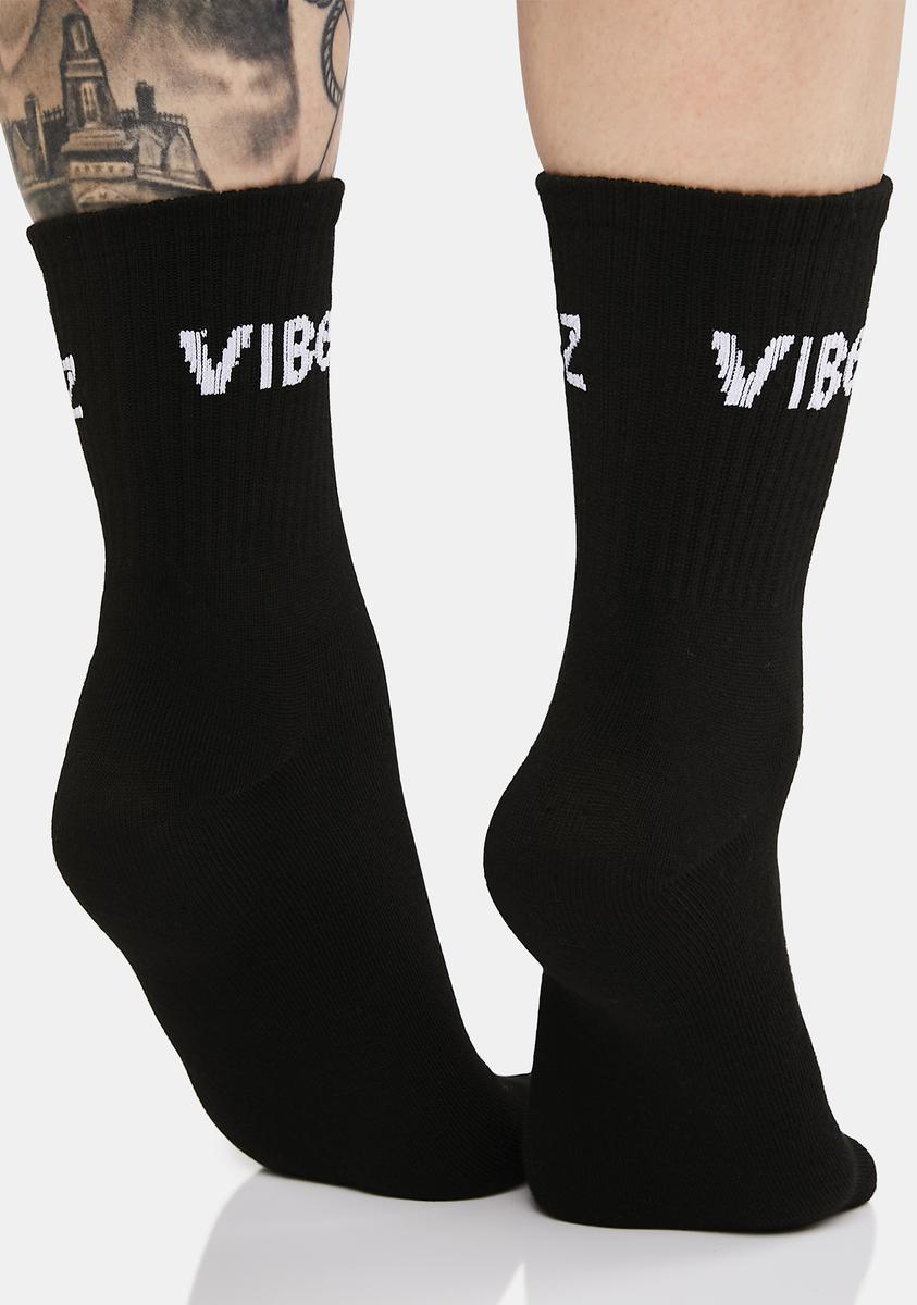 Vibez Crew Socks - Black – Dolls Kill