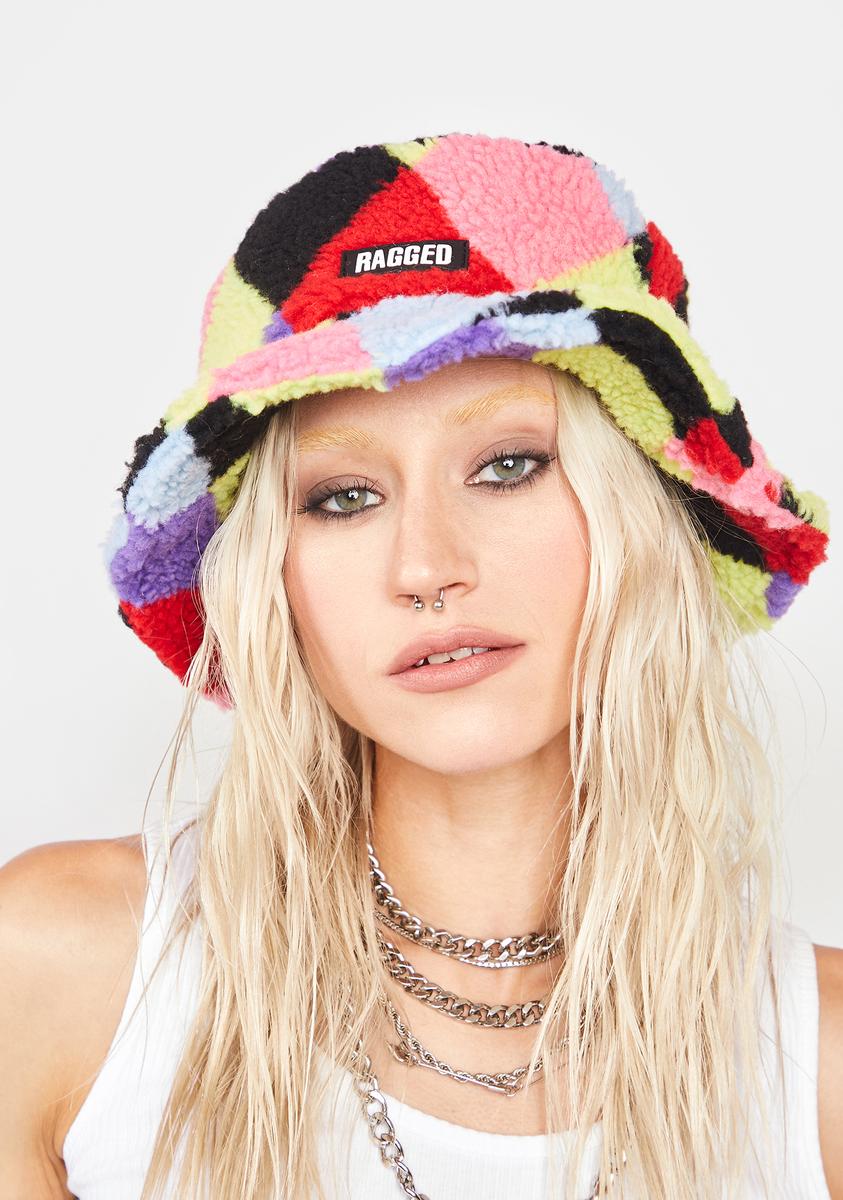 The Ragged Priest Argyle Teddy Bucket Hat - Multi – Dolls Kill