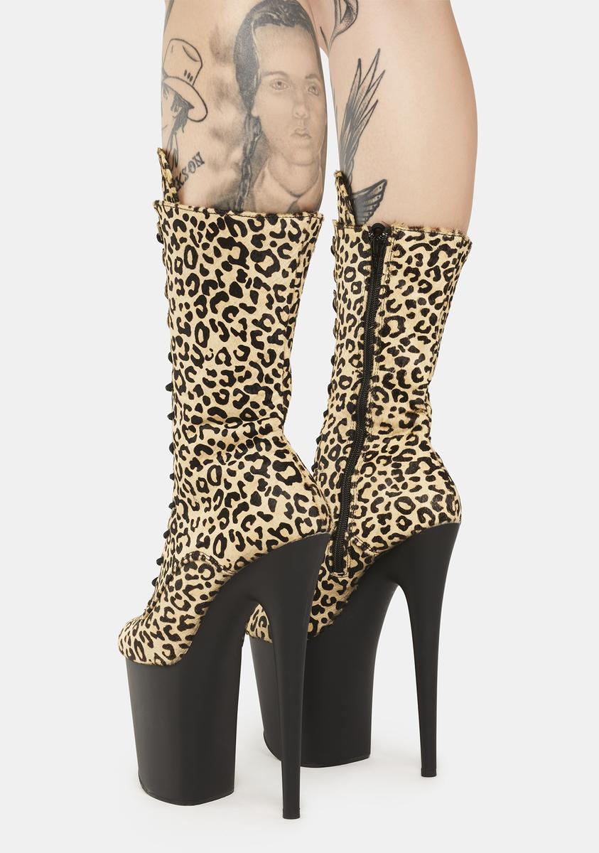 Pleaser Leopard Print Platform Stiletto Heels – Dolls Kill