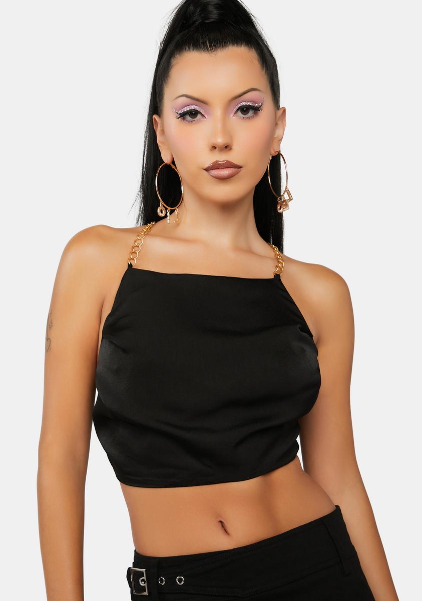 Chain Halter Crop Top - Black – Dolls Kill