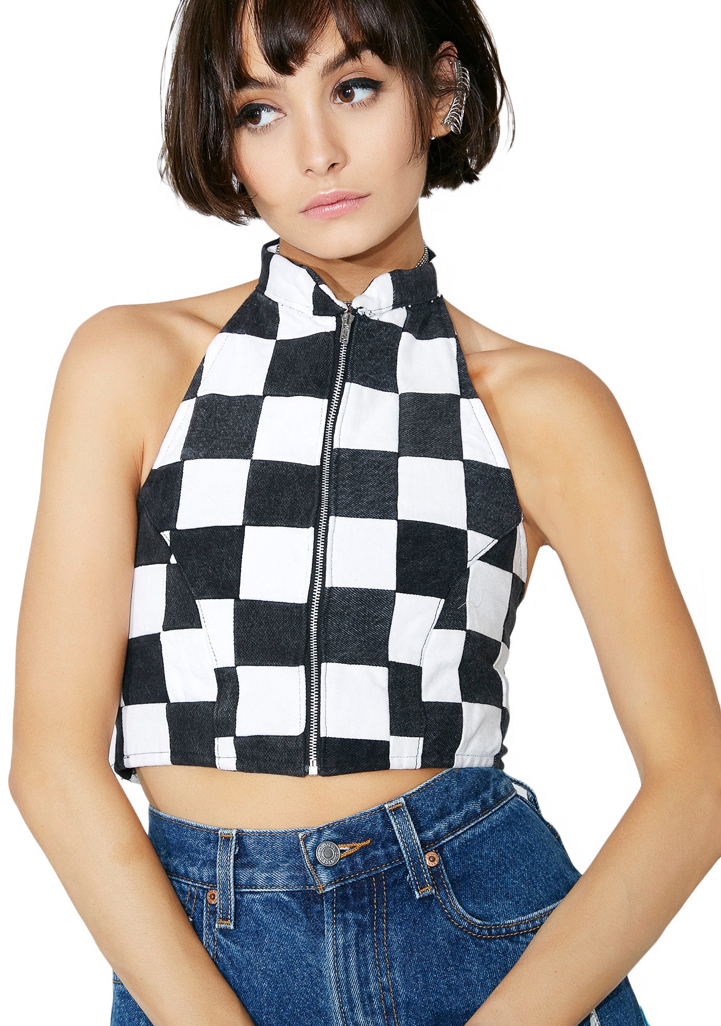 Checkered Bustier – Dolls Kill