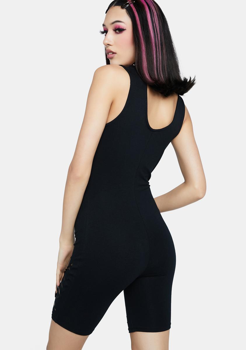 Cut Out Bodycon Romper - Black – Dolls Kill
