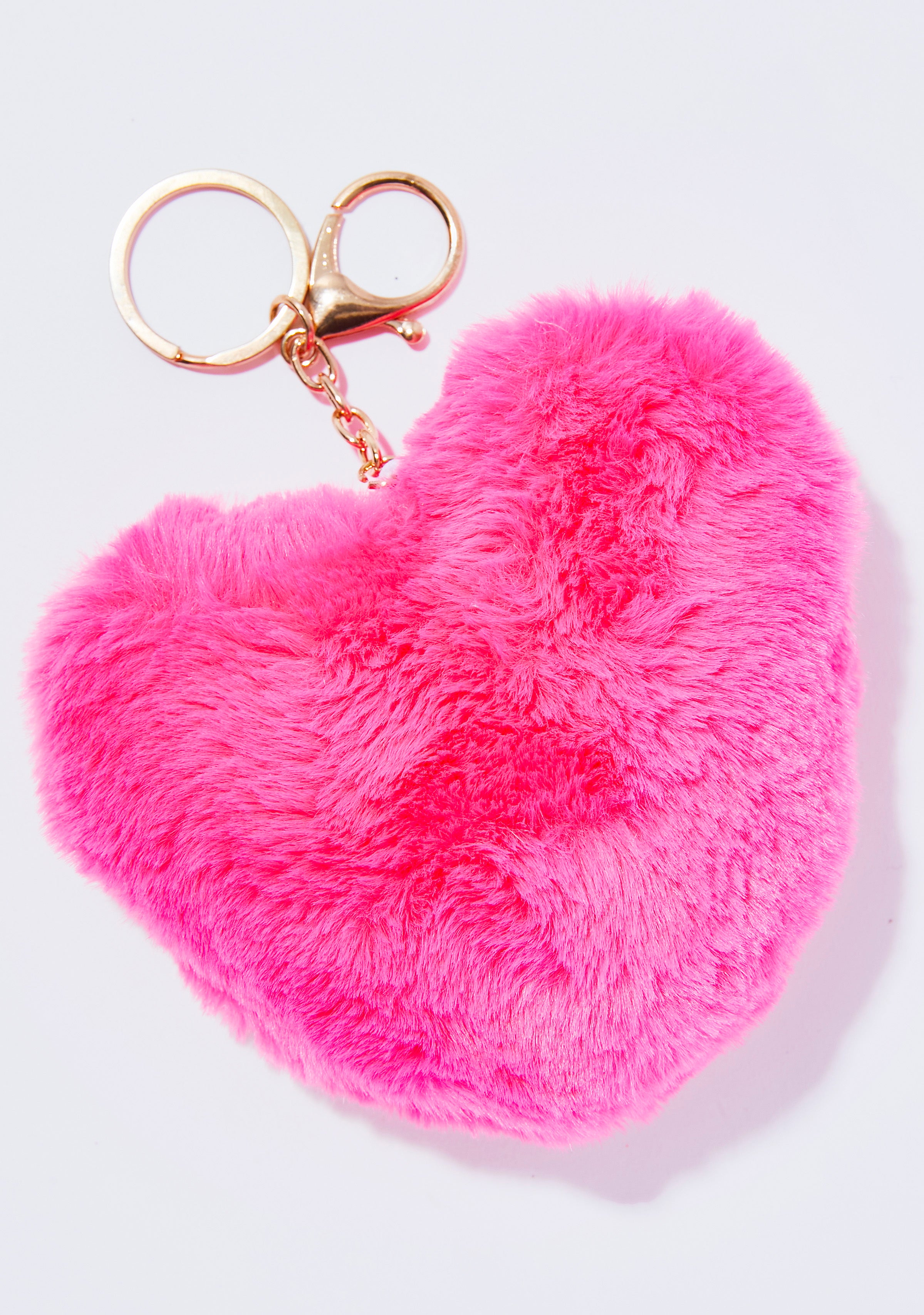 Fuzzy Heart Keychain – Dolls Kill