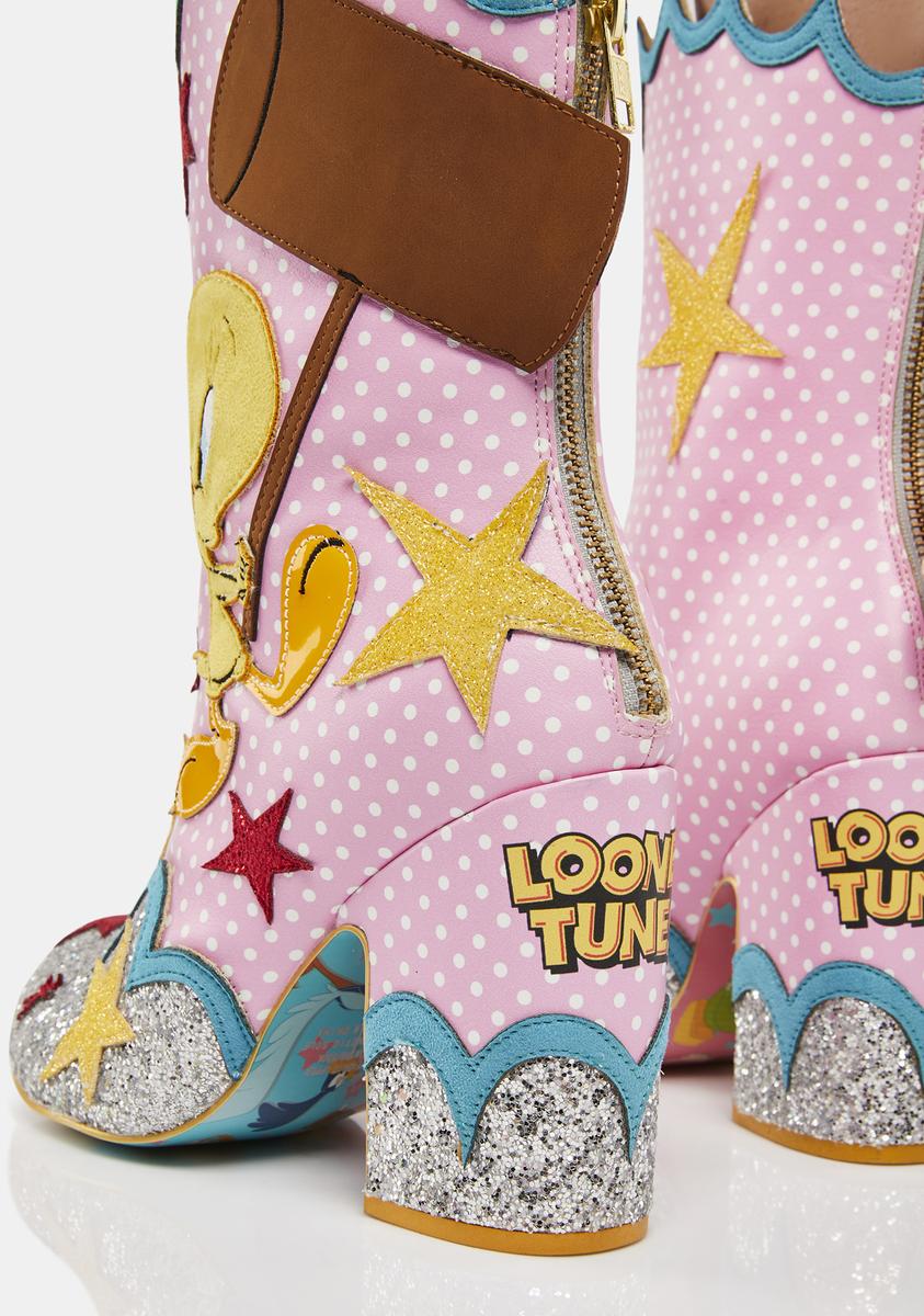 Irregular Choice Tweety Bird Sylvester Boots - Pink/Blue/Silver – Dolls ...