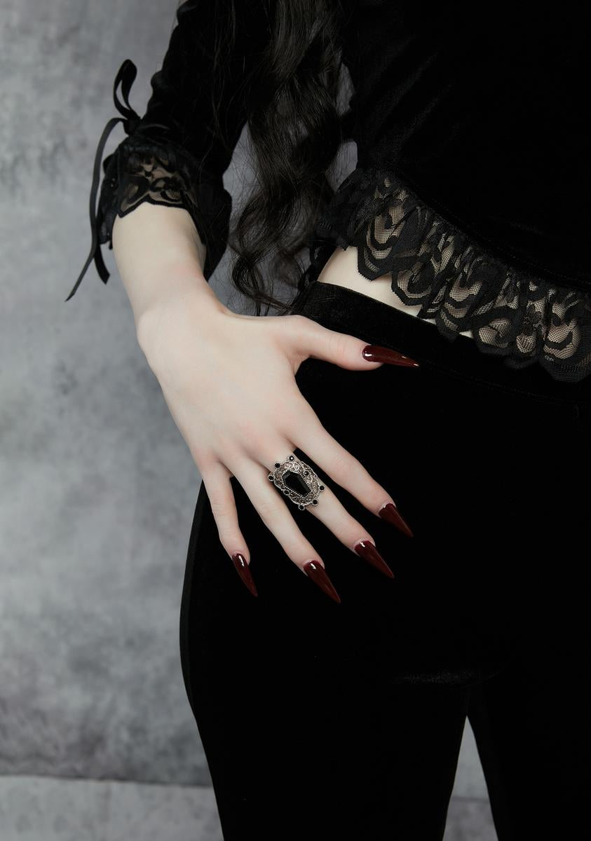 Widow Victorian Jeweled Coffin Ring - Black – Dolls Kill