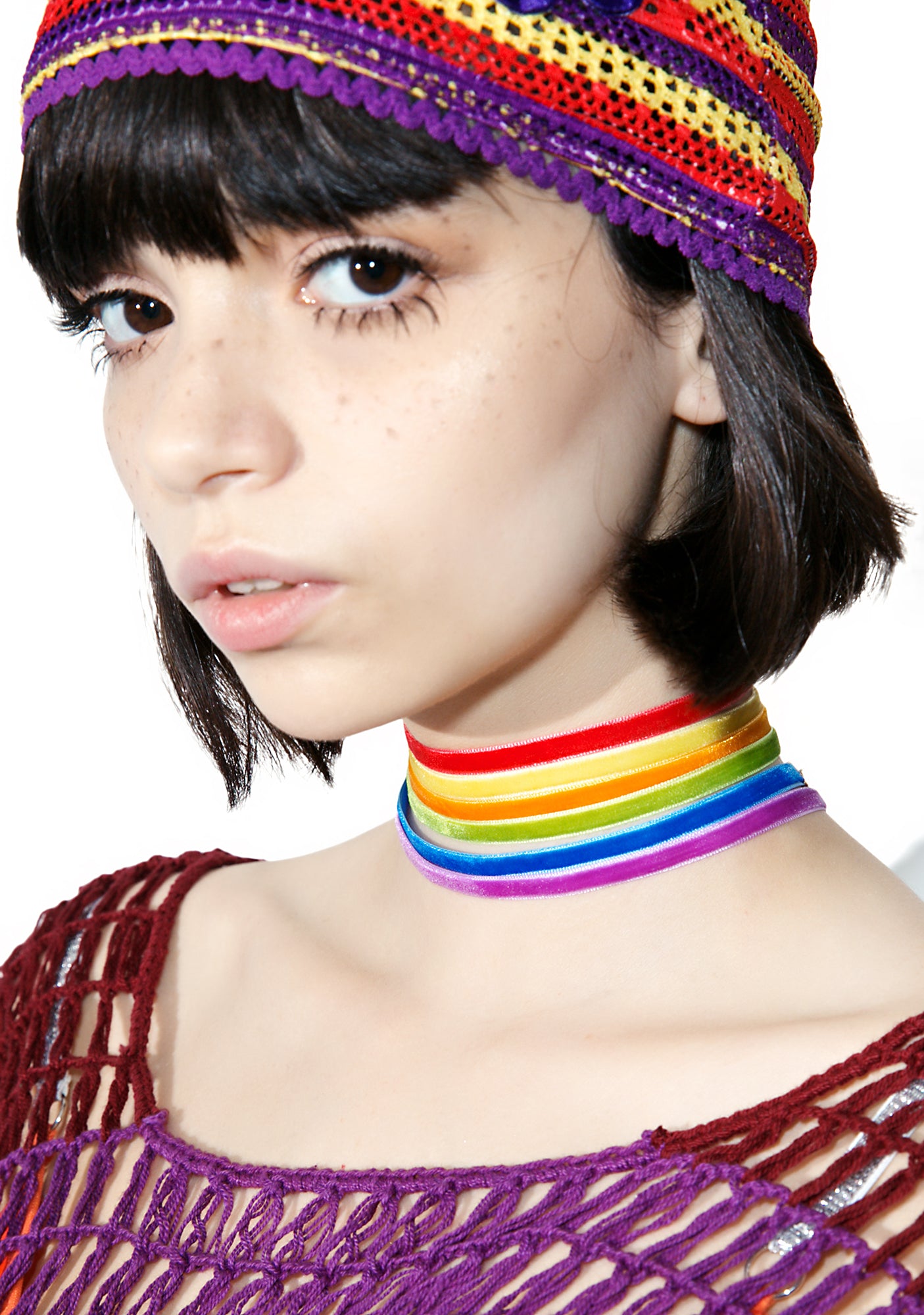 Velvet Rainbow Choker Set – Dolls Kill