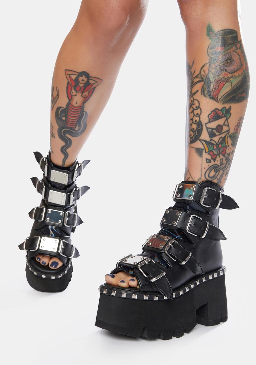 Demonia Ashes Platform Bootie Sandals – Dolls Kill