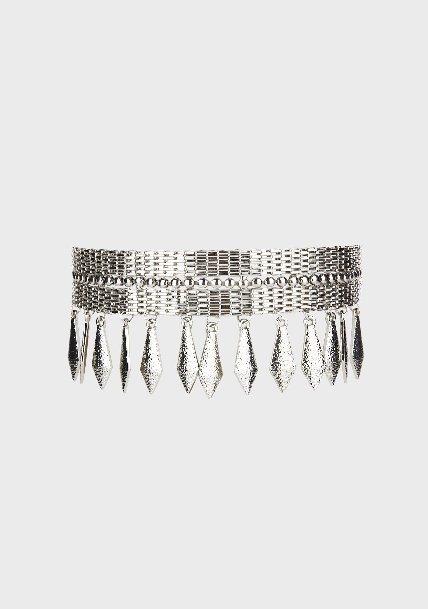 Ball Chain Drop Choker Necklace - Silver – Dolls Kill