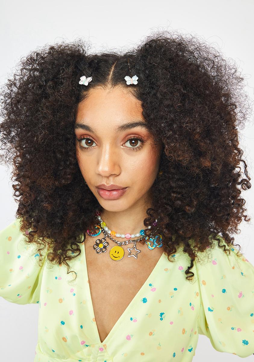 Multicolor Butterfly Bobby Pin Set - Yellow Pink Blue – Dolls Kill