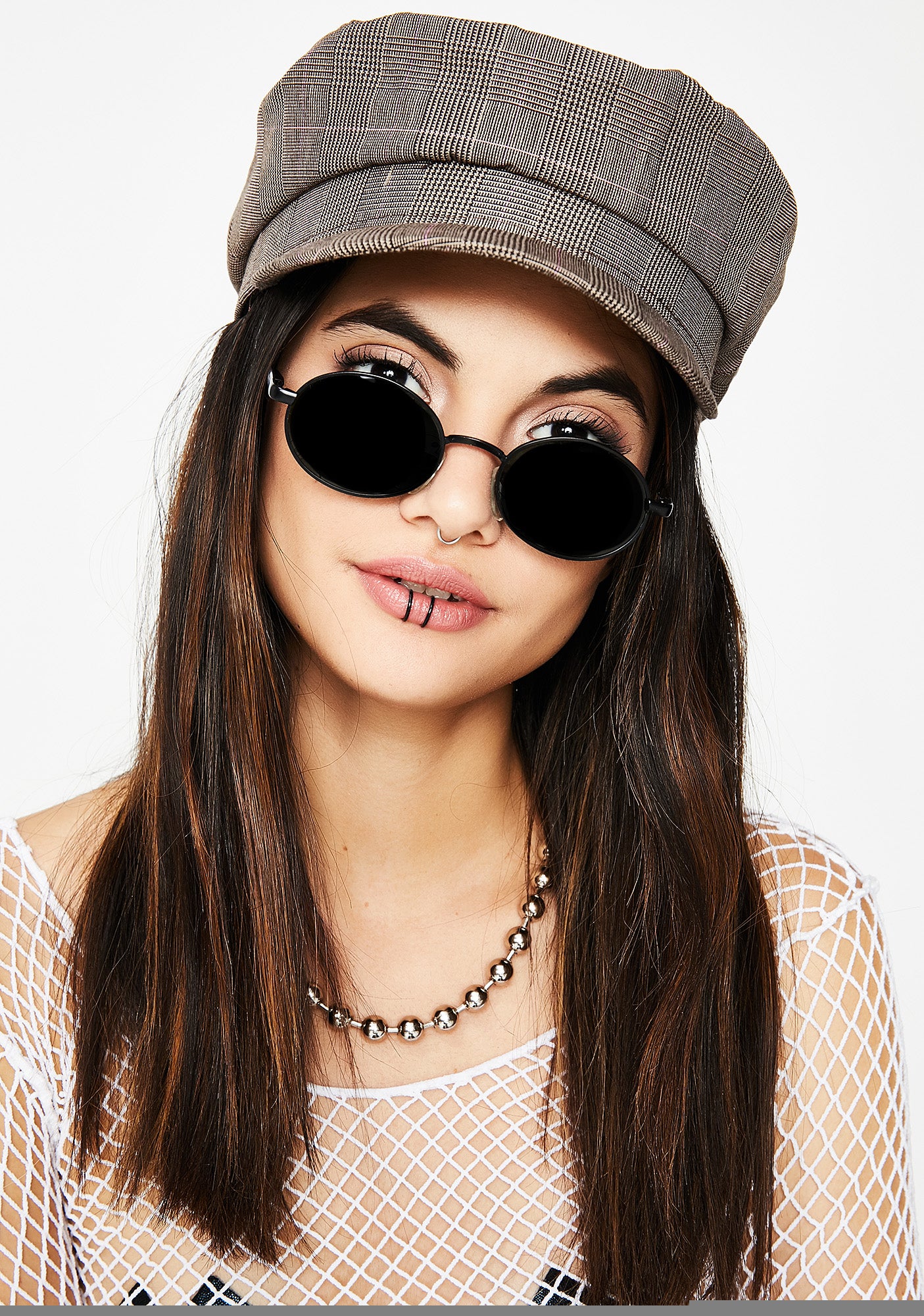 Real News Plaid Cap – Dolls Kill