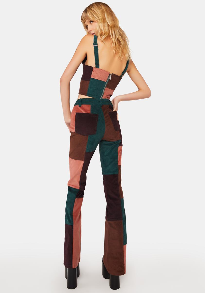 Corduroy Patchwork Pants