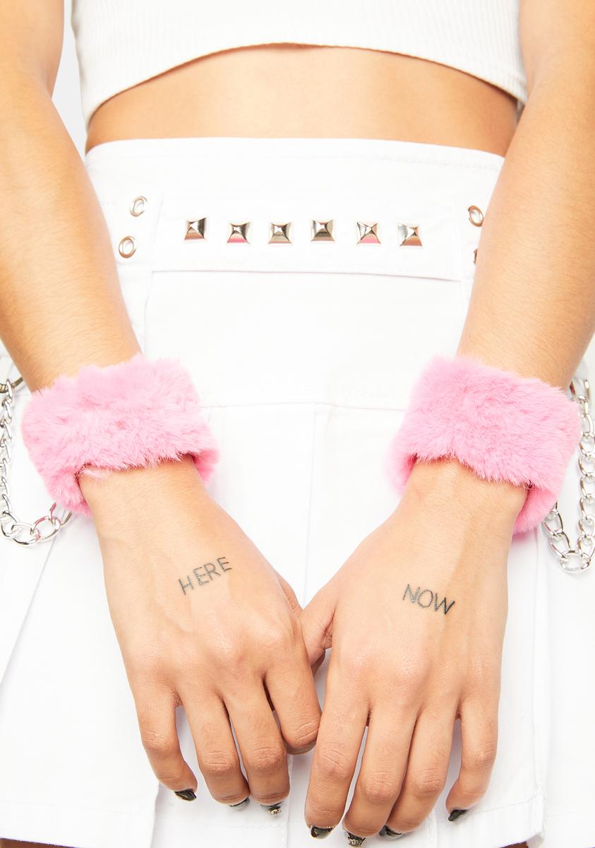 Fuzzy Stretch Bracelets - Pink – Dolls Kill